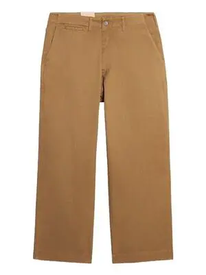 FORTELA Herringbone Wide Leg Chino Pants - Camel