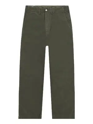 FORTELA Herringbone Wide Leg Chino Pants - Green