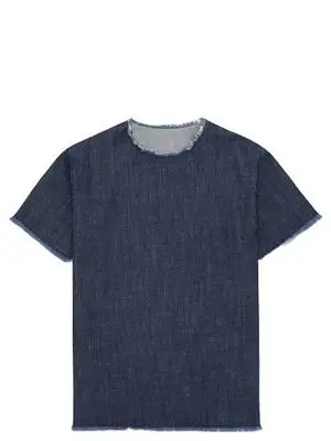 FORTELA Fringed Oversize T-shirt Dress - Indigo Rinse