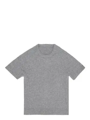 FORTELA Short Sleeve Cashmere Jumper - Dark Grey