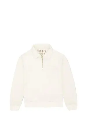 FORTELA Cotton Zip-Up Sweatshirt Ecru