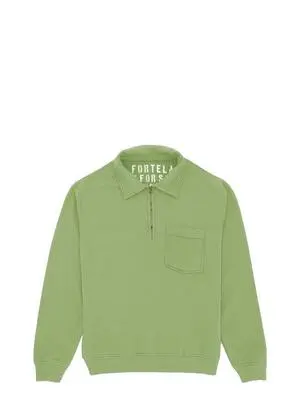 FORTELA Cotton Zip-up Sweatshirt - Sage Green