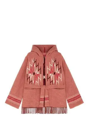 FORTELA Navajo Pattern Hooded Cardigan - Multicolor
