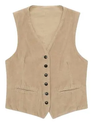 FORTELA Demi Velvet Vest - Camel