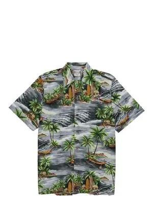 FORTELA Outrigger Printed Cotton Shirt - Silver
