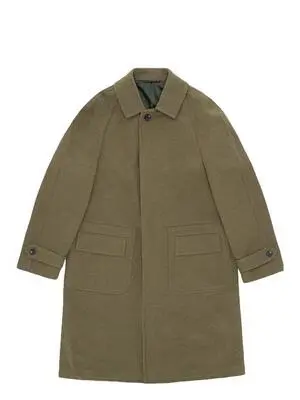 FORTELA Single-Breasted Wool Overcoat Green