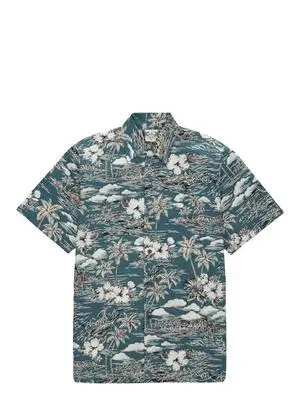 FORTELA Vintage Camp Collar Shirt - Dark Grey