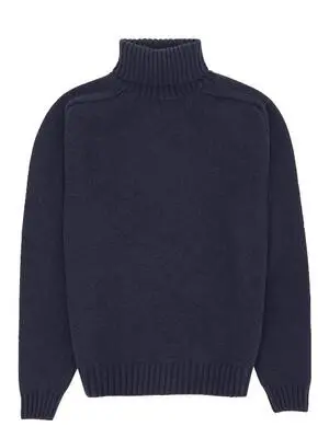 FORTELA High Neck Merino Wool Jumper - Navy Blue