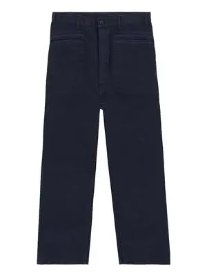 FORTELA Herringbone Cotton Trousers - Blue