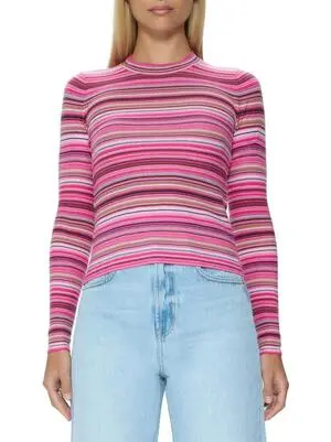 PISTOLA Madison Striped Sweater - Pink Brown Multi