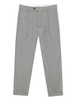 FORTELA Pleated Flannel Trousers - Melange Grey
