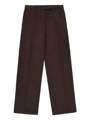 FORTELA Juliana Wide-leg Wool Trousers - Brown