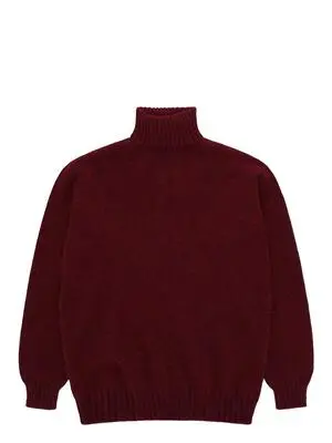 FORTELA Shetland Turtleneck Sweater - Burgundy
