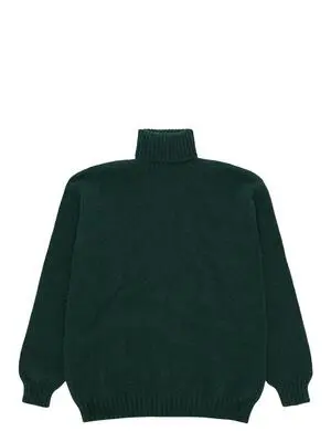 FORTELA Shetland Turtleneck Sweater - Forest Green