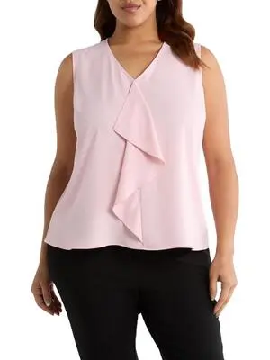 KASPER Cascade Ruffle Sleeveless Top