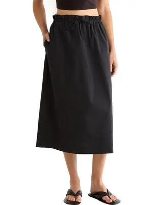 Staud Shore Midi Skirt - Black