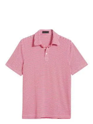 G/fore All Play Stripe Performance Golf Polo Ruby