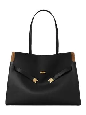 Tory Burch Lee Radziwill Leather Tote - Black