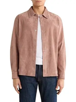 FRAME Suede Shirt Jacket - Smoky Mauve