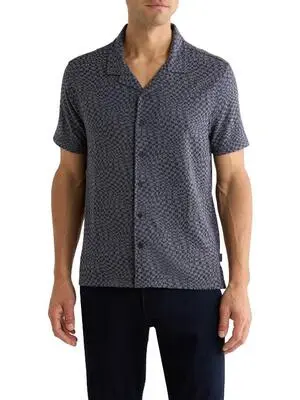 John Varvatos Cillian Camp Shirt - Deep Blue