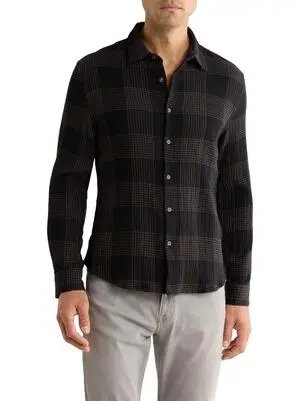 John Varvatos Luca Plaid Button-up Shirt - Black