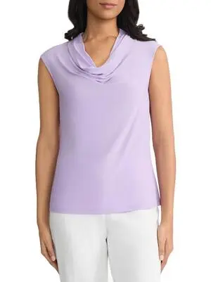 KASPER Cowl Neck Knit Top - Lavender Mist