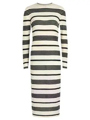 Moncler Striped Midi Dress - Neutrals
