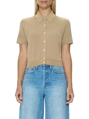 PISTOLA Lucca Short Sleeve Knit Top Wheat