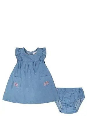 DEUX PAR DEUX Dress And Bloomer Set - Light Blue Denim