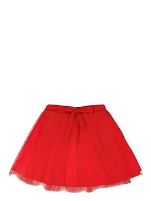 DEUX PAR DEUX Mesh And Eyelet Skirt - Red