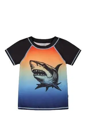 DEUX PAR DEUX Gradient Shark Graphic Rashguard - Blue And Orange Gradient