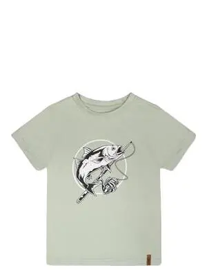 DEUX PAR DEUX Organic Cotton Jersey Fish T-shirt - Sage