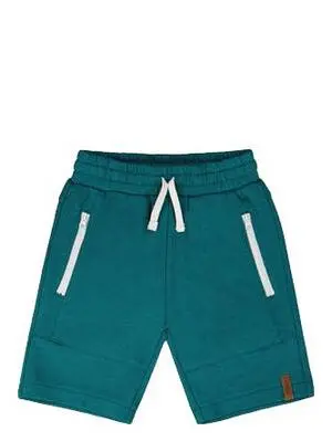 DEUX PAR DEUX French Terry Shorts With Cross Seams - Dark Turquoise