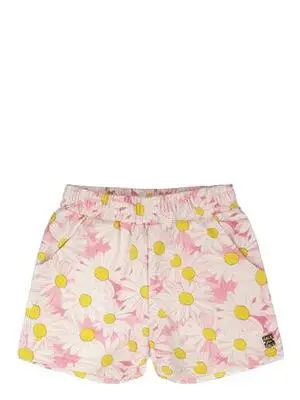 DEUX PAR DEUX French Terry Daisy Print Shorts - Pink Printed Daisies