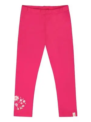 DEUX PAR DEUX Organic Cotton Jersey Slim Fit Floral Legging - Pink