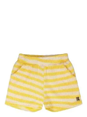 DEUX PAR DEUX Striped Shorts With Elastic Waist - Yellow & White Stripes