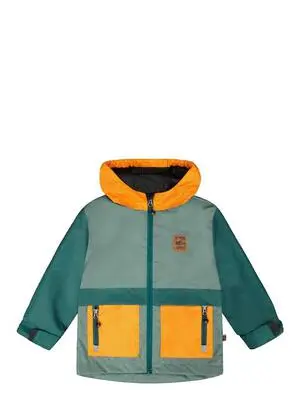 DEUX PAR DEUX Mid-season Jersey-lined Jacket - Dark Green And Orange
