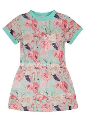 DEUX PAR DEUX Mesh Flamingo Print Beach Dress - Blue Flamingo Print