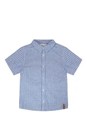 DEUX PAR DEUX Chambray Denim Stripes Short-sleeve Shirt - Blue Denim Stripes