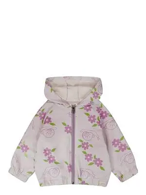 DEUX PAR DEUX French Terry Snails Hooded Cardigan - Lilac Snails Print