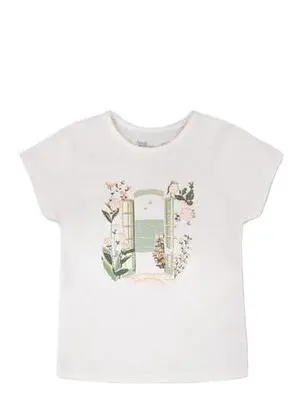 DEUX PAR DEUX Graphic Organic Cotton Jersey T-shirt - Off-white
