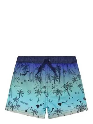 DEUX PAR DEUX Beach Print Boardshorts - Blue Beach Print
