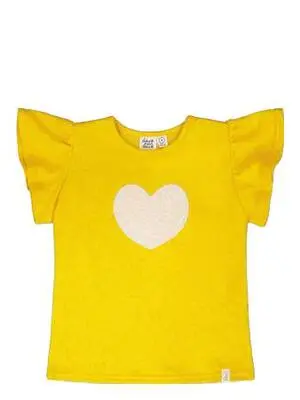 DEUX PAR DEUX Crinkle Jersey Short Sleeve Top - Yellow