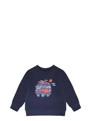 DEUX PAR DEUX Long Sleeve Graphic French Terry Sweatshirt - Blue