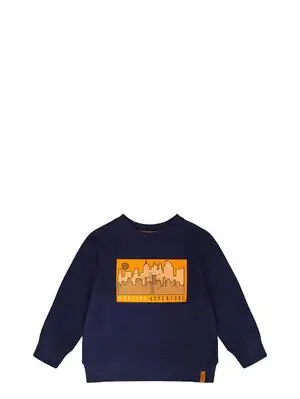 DEUX PAR DEUX French Terry Sweatshirt With Skyscraper Graphic - Dark Blue