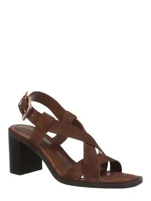 Nordstrom Kalindi Cross Strap Sandal - Brown Brick