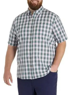 HARBOR BAY BY DXL Big & Tall Easy-care Medium Plaid Sport Shirt Multi