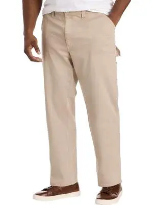 TRUE NATION BY DXL Relaxed Straight-fit Carpenter Pants - Washed Khaki