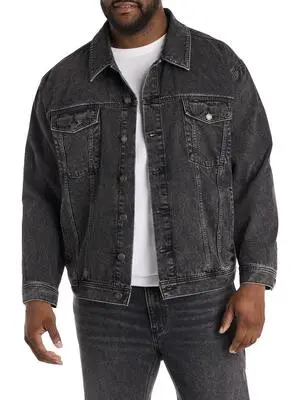 TRUE NATION BY DXL Big & Tall Trucker Jacket - Fade To Black