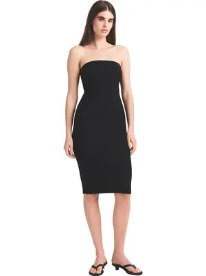 SKIMS The Essential Collection Strapless Midi Dress - Obsidian